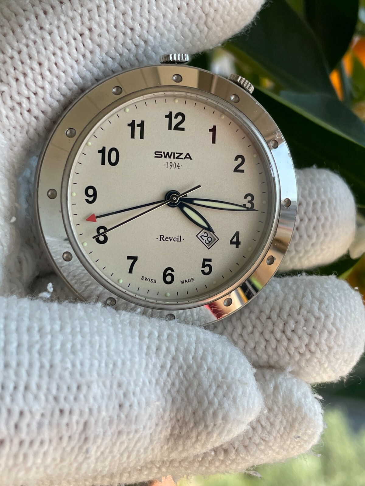 SWIZA 1904 REVEIL TRAVEL DESK WATCH 96.2489 ALARM QUARTZ SIZE 45.5mm ...