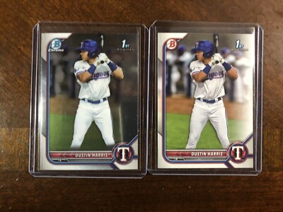 2022 Bowman Baseball Dustin Harris (2) lot Chrome + Base 1st Cards #BCP ...