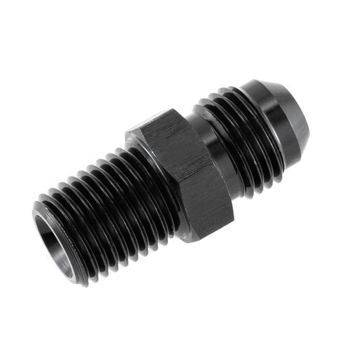 Black 1X 1/4 NPT to 6AN Adapter Straight Pipe Thread to 6 AN Flare ...