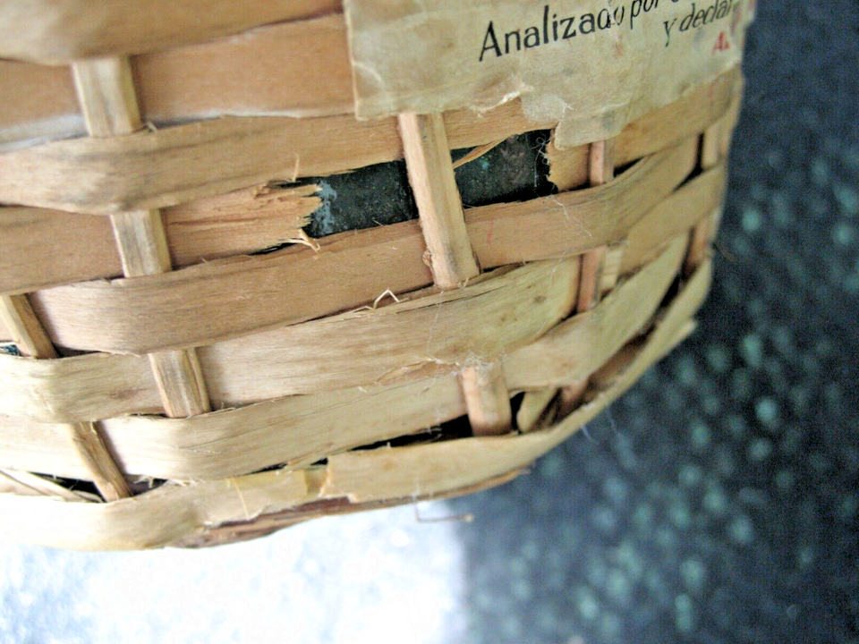 RON BACARDI SUPERIOR RUM BOTTLE BASKET WEAVE WICKER ENCASED 14''ALL ...