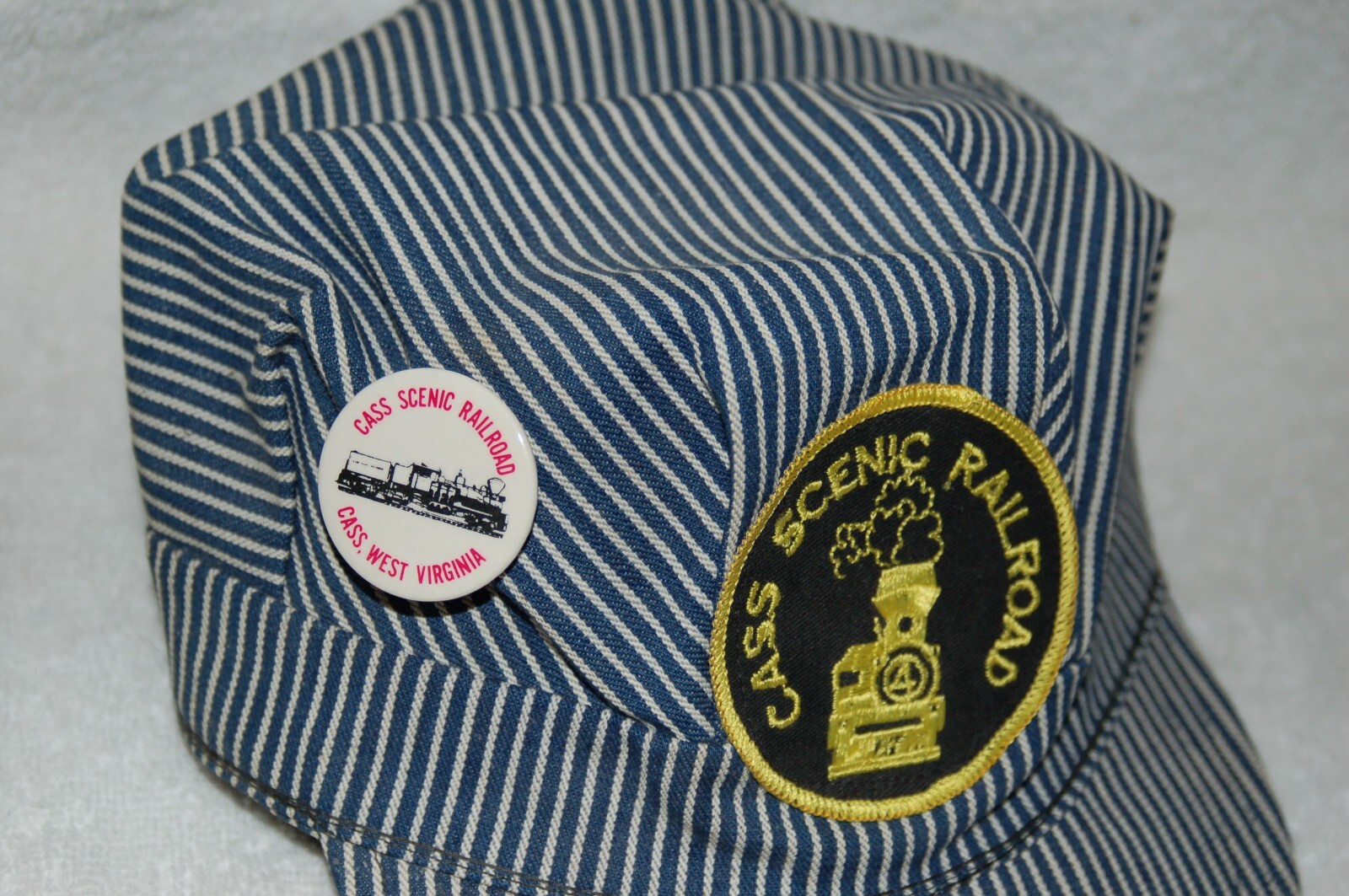 Vintage Cass Scenic Railroad Patch Engineer Conductor Hat Size 7 1/8 W ...