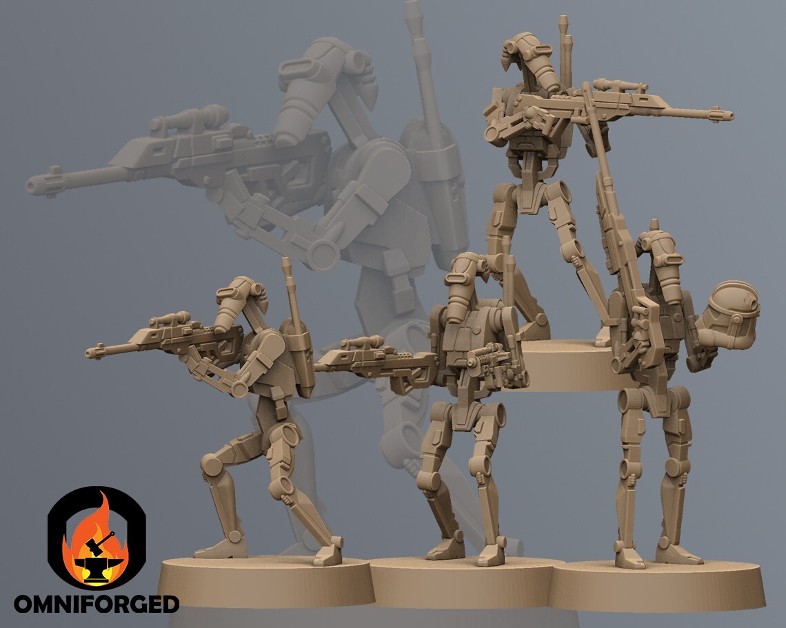 Star Wars Legion Battle Droid Snipers Miniature 3D Printed Resin Mini ...