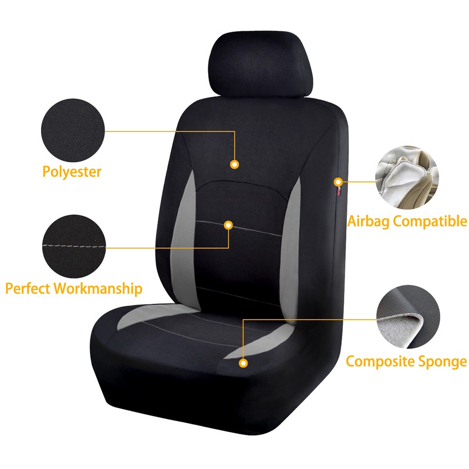 Flying Banner Universal Car Seat Covers Full Set Rear Split 40/60 50/50 ...