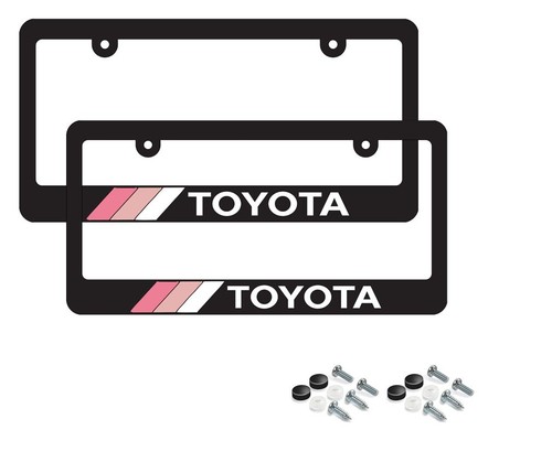 Toyota Retro Stripes License Plate Frame Multi Color Toyota Pink - Pair ...