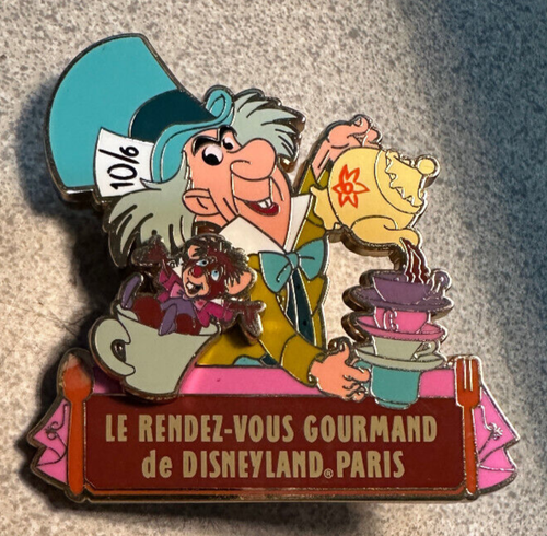 DISNEY PIN MAD HATTER GO GOURMET DISNEYLAND PARIS DLP PIN ON PIN | eBay