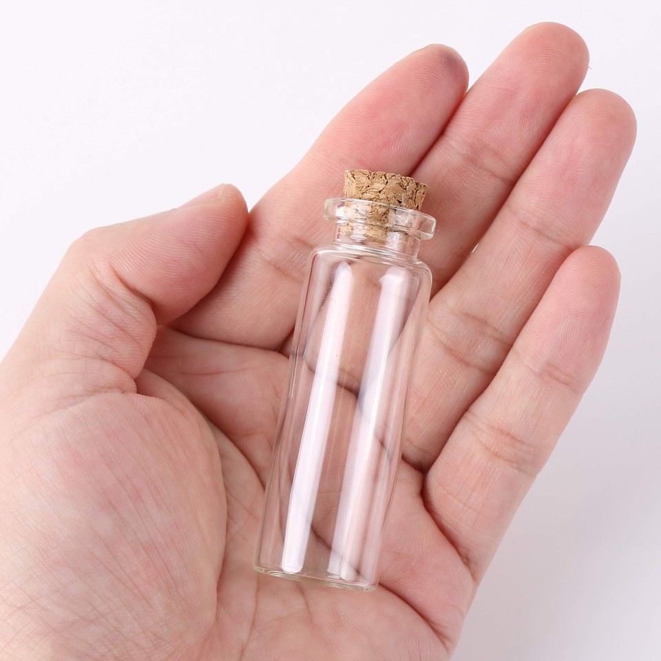 MaxMau 24 Sets 15ml Small Mini Glass Bottles with Cork Stoppers Tiny ...