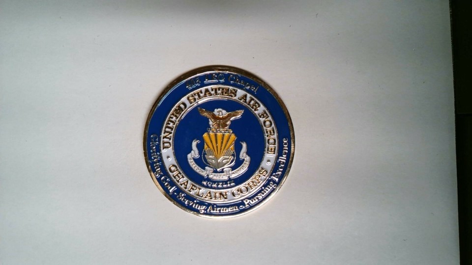 CHALLENGE COIN UNITED STATES AIR FORCE CHAPLAIN CORPS 405 AEG CHAPEL ...