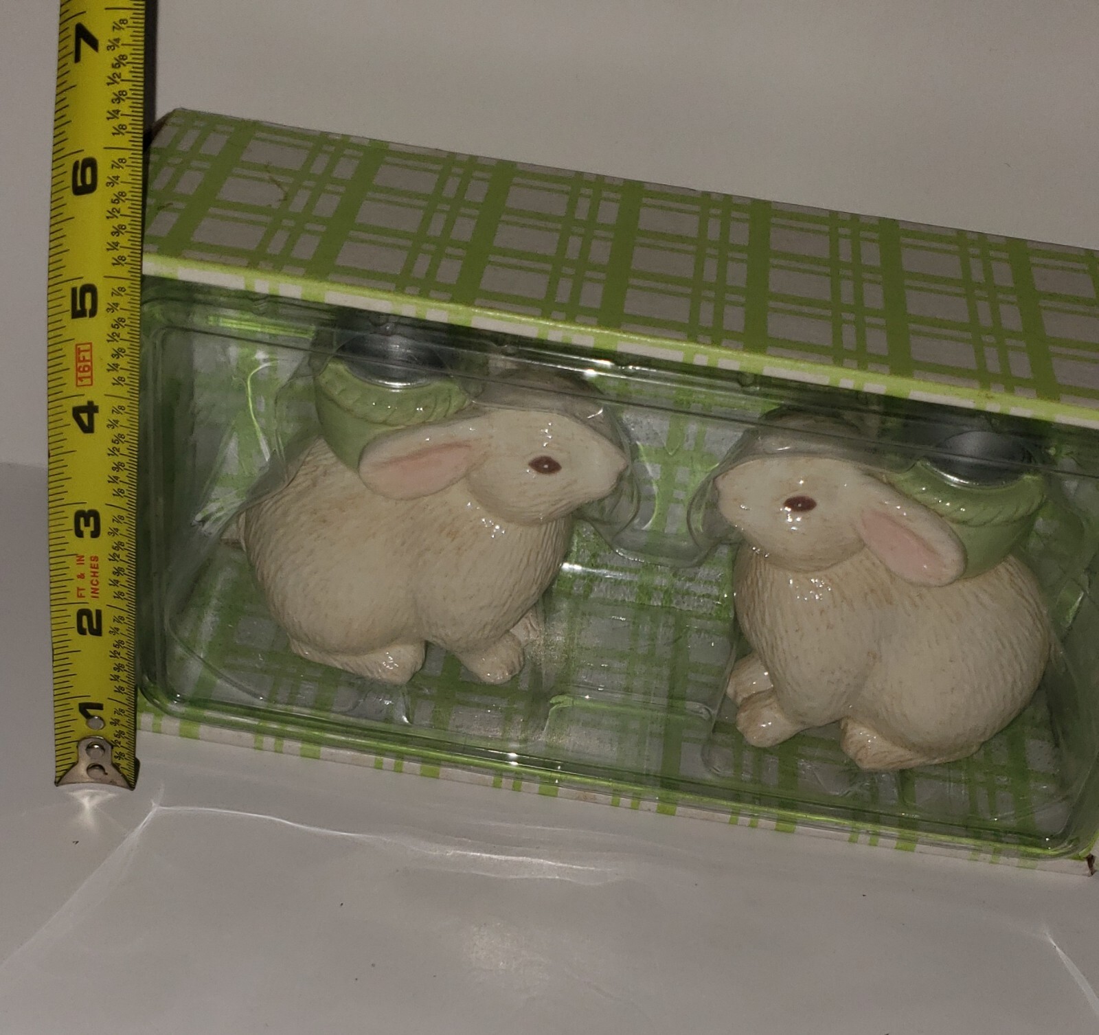 Hallmark Bunny Rabbit Ceramic Candle Holders Set of 2 New in Box Easter ...