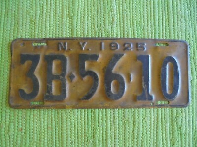 1925 New York License Plate 25 NY Tag 3B-56-10 | eBay