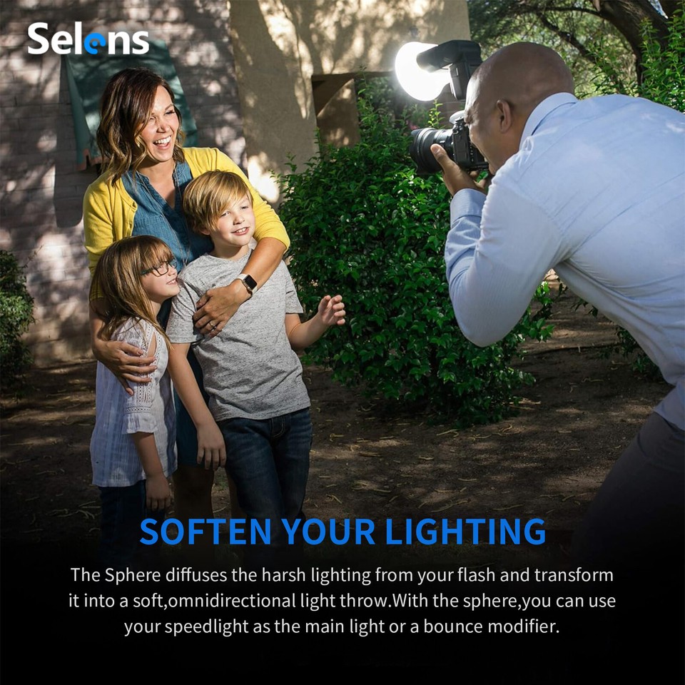 Selens Magnetic Silicone Sphere Flash Diffuser Speedlite Bounce Band ...
