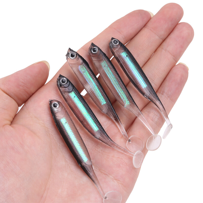 10Pcs Soft Plastic Swimbait Lifelike Fishing Lures Minnow Bass Bait ...