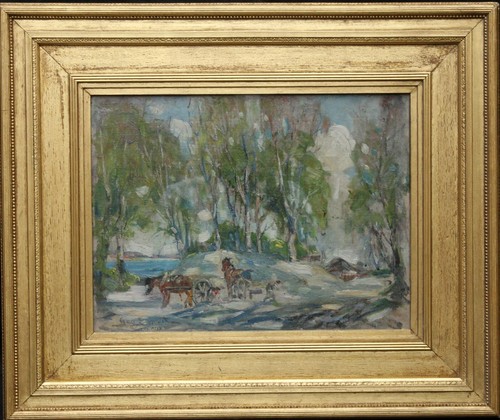 GEORGE SMITH SCOTTISH COLOURIST IMPRESSIONIST 1920's ART HORSES OIL ...