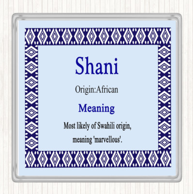 Shani Name Meaning Drinks Mat Coaster Blue | eBay UK