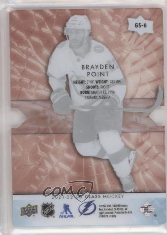 2021-22 Upper Deck Ovation UD Glass Stars Red 17/25 Brayden Point #GS-6 ...