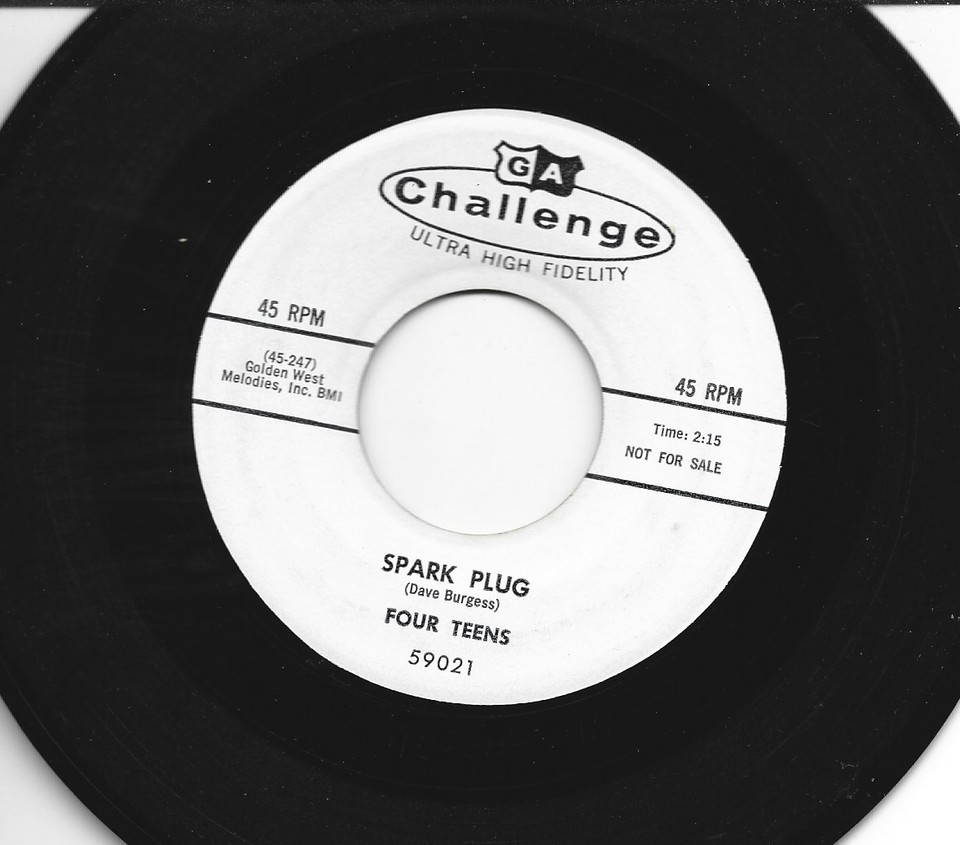 ROCKABILLY 45- FOUR TEENS - GO LITTLE GO CAT / SPARK PLUG- HEAR - 1958 ...
