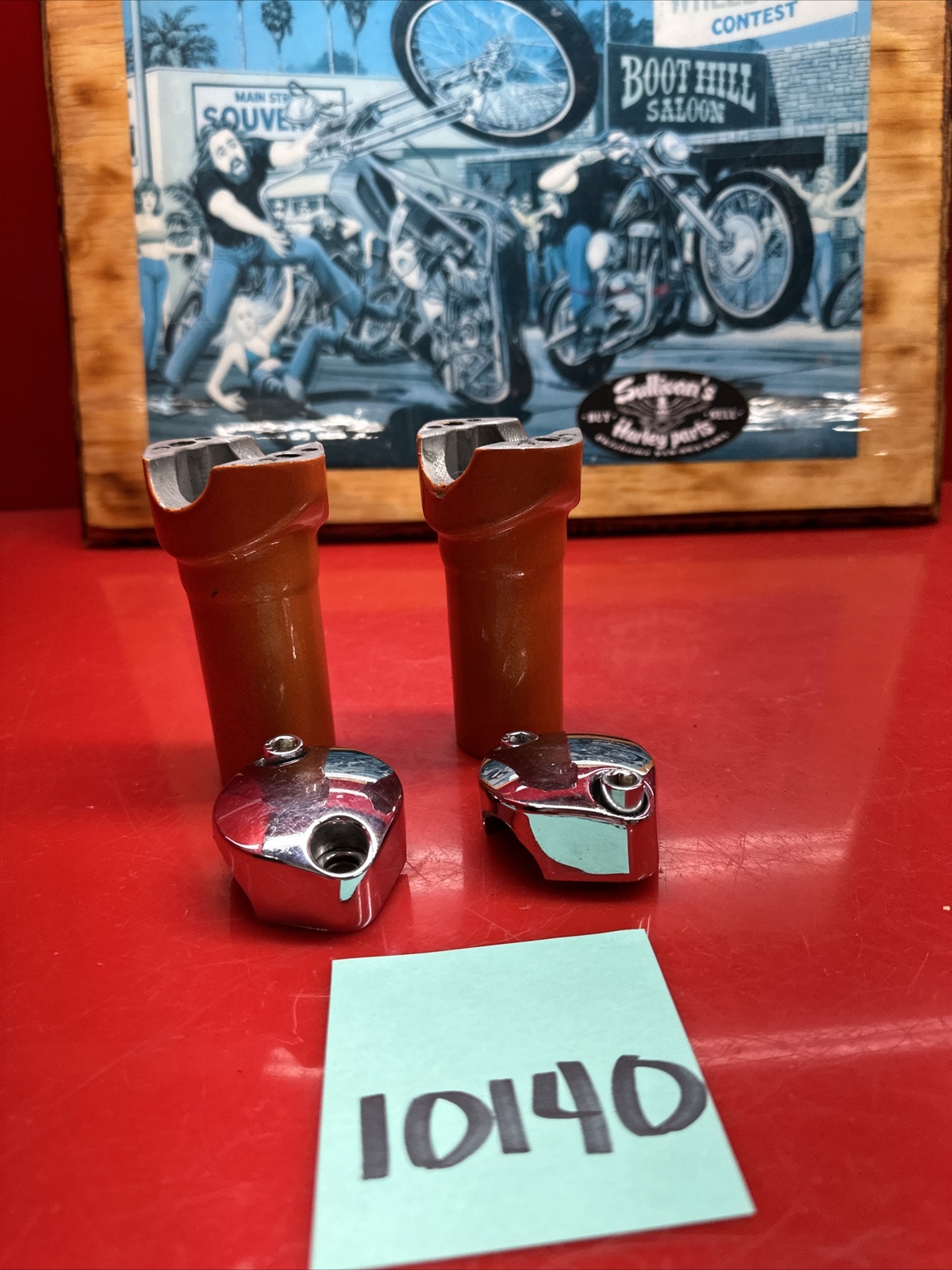 Harley Springer Softail Front Fork Riser BLEM handlebar Cap 4” Oem ...