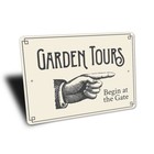 Garden Decor, Garden Tours Sign, Pointing Hand Aluminum Sign | eBay
