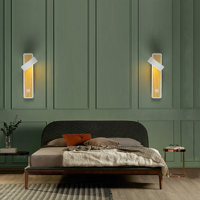 5W LED Bedroom Sleep Lamp Fixture Rotatable Bedside Reading Wall Light ...