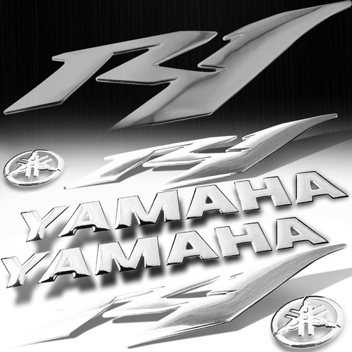 5.75" 3D Logo Letter Decal+6" Fairing Emblem Sticker for YZF-R1/R1S/R1M ...