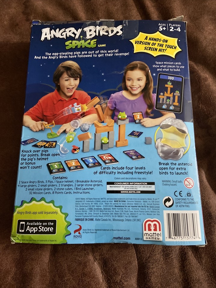 Kids 5+ Angry Birds Board Game SPACE GAME Mattel Games No Red Bird | eBay