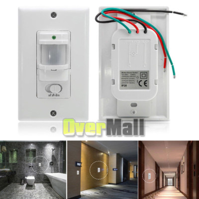 Auto On/Off Infrared PIR Occupancy Vacancy Motion Sensor Wall Light ...