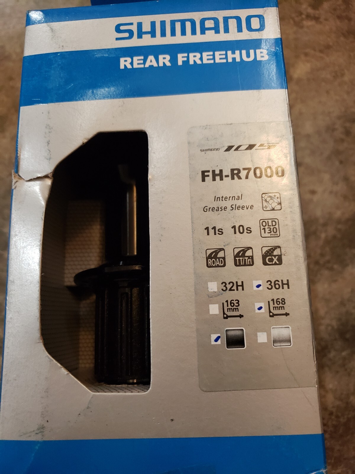 Shimano 105 FH-R7000 Rear Hub - QR x 168mm, Rim Brake, HG 11 Road ...