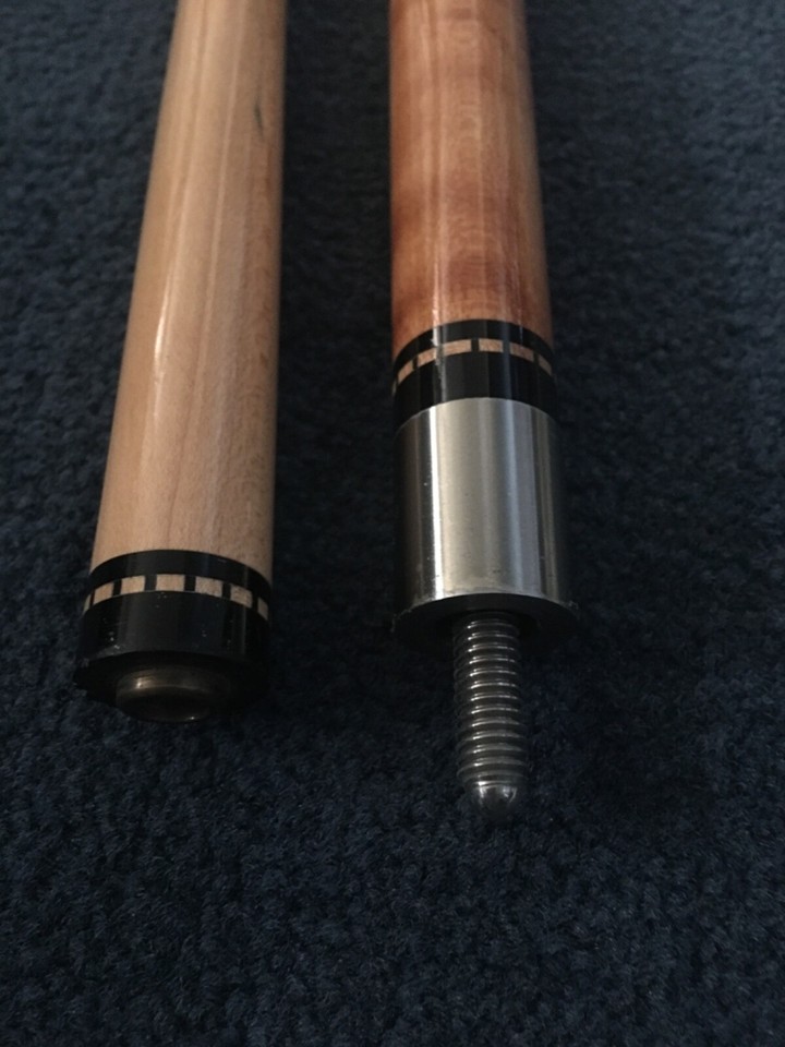 Pool Cue Raymond Calvert 1989 Signed 22oz maple and black with mother ...