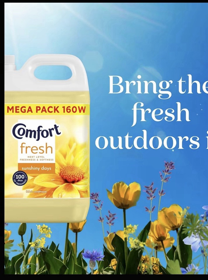Comfort lasting freshness Fabric Conditioner XXL Mega Pack 160 Washes 4 ...