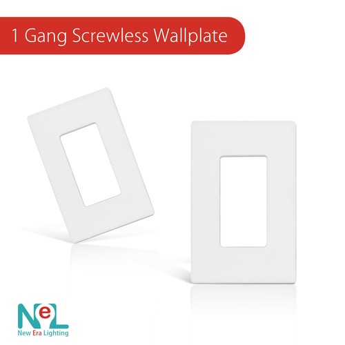 Screwless Decora Wall Switch Plate 1-4 Gang GFI Rocker Switch Plate ...