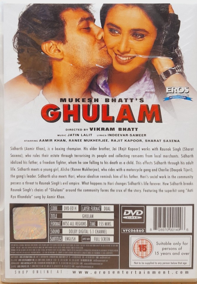 Ghulam - Aamir Khan, Rani Mukerji Bollywood Hindi Movie DVD (U.K Import ...