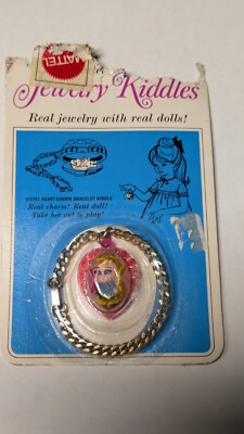Rare Liddle Kiddles Jewelry Heart-Charm Silver Bracelet with Mattel ...