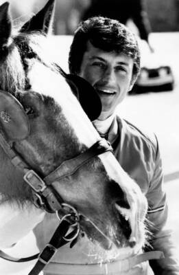 Singer Tony Renis Posing Cheerful Behind A Horses Snout St Moritz OLD ...