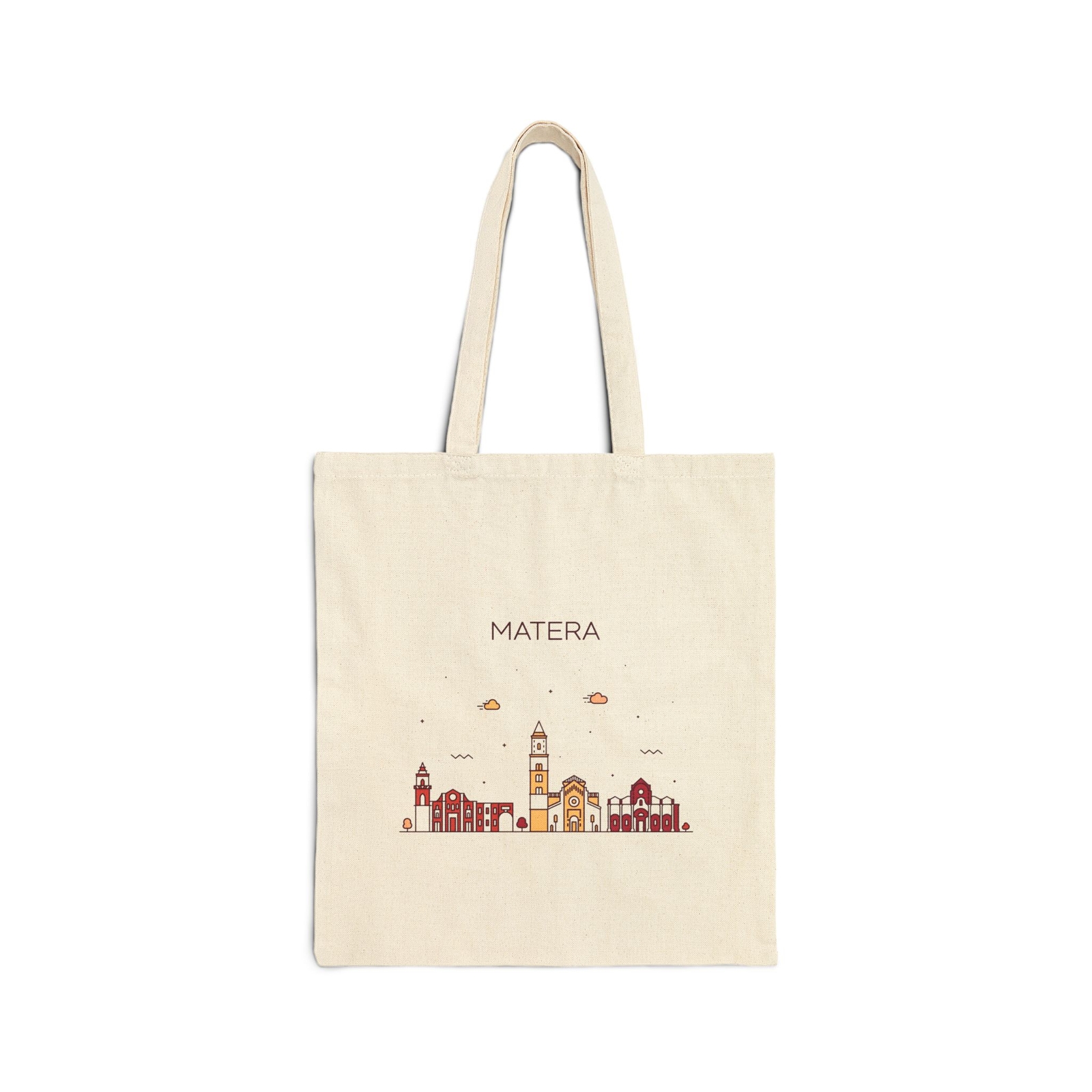 Matera Italy Skyline Cotton Canvas Tote Bag, Eco-Friendly Shopping Bag ...