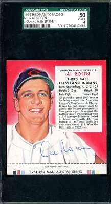 Al Rosen JSA SGC Coa Signed 1954 Red Man Tobacco With Tab Autograph | eBay