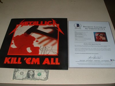 METALLICA 1983 MEGAFORCE RECORDS "KILL EM ALL" /500 LP 4X SIGNED BAS ...