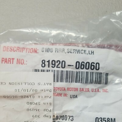 2018-2020 Toyota Camry Reflector Assembly Driver Side Left Rear 81920 ...
