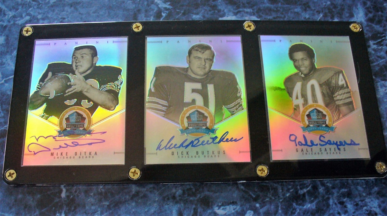 2013 Spectra Chicago Bears Halas Hall of Fame DITKA BUTKUS SAYERS #/50 ...
