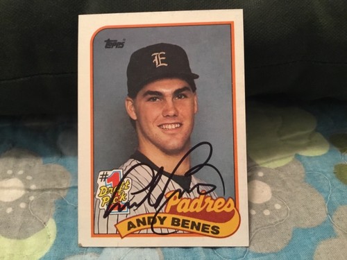 ANDY BENES SIGNED, MINT TOPPS ROOKIE 1989 PADRES/FIRST PICK OVERALL ...