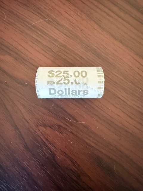 Sealed bank roll $25 FV federal dollar coins Sacajawea Susan B. Anthony ...