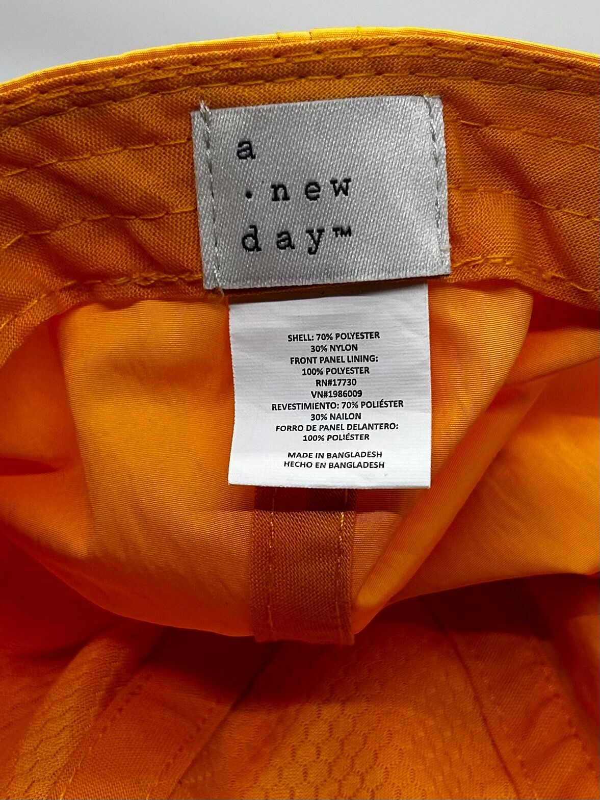 A New Day Cap Hat Adult Adjustable Polyester Nylon Orange Lined | eBay