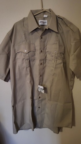 Flying Cross 17.5 S S Sleeve Tan NWT Uniform Shirt Dundee Steve Irwin 2 ...