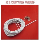 Curtain Wire with Hooks Eyes White Net Windows Door Cord Cable String ...