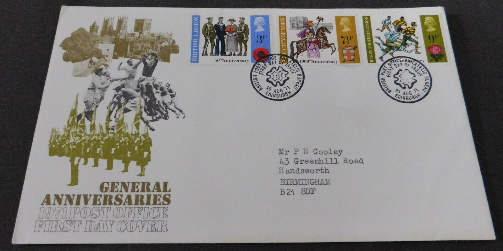 Post Office First Day Cover 'General Anniversaries' 1971. Bureau ...