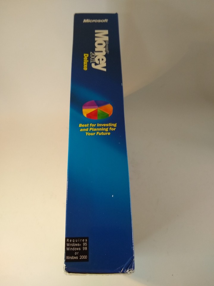 Vintage Microsoft Money 2001 Deluxe PC CD-ROM Software Program, New ...