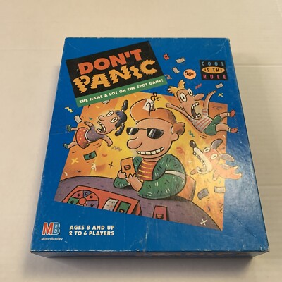 Don't Panic Board Game Milton Bradley #4126 Ages 8 and Up 2-6 Players ...