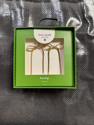 Kate Spade New York X Target Bow Linear Drop Stud Earrings Gold NWT | eBay