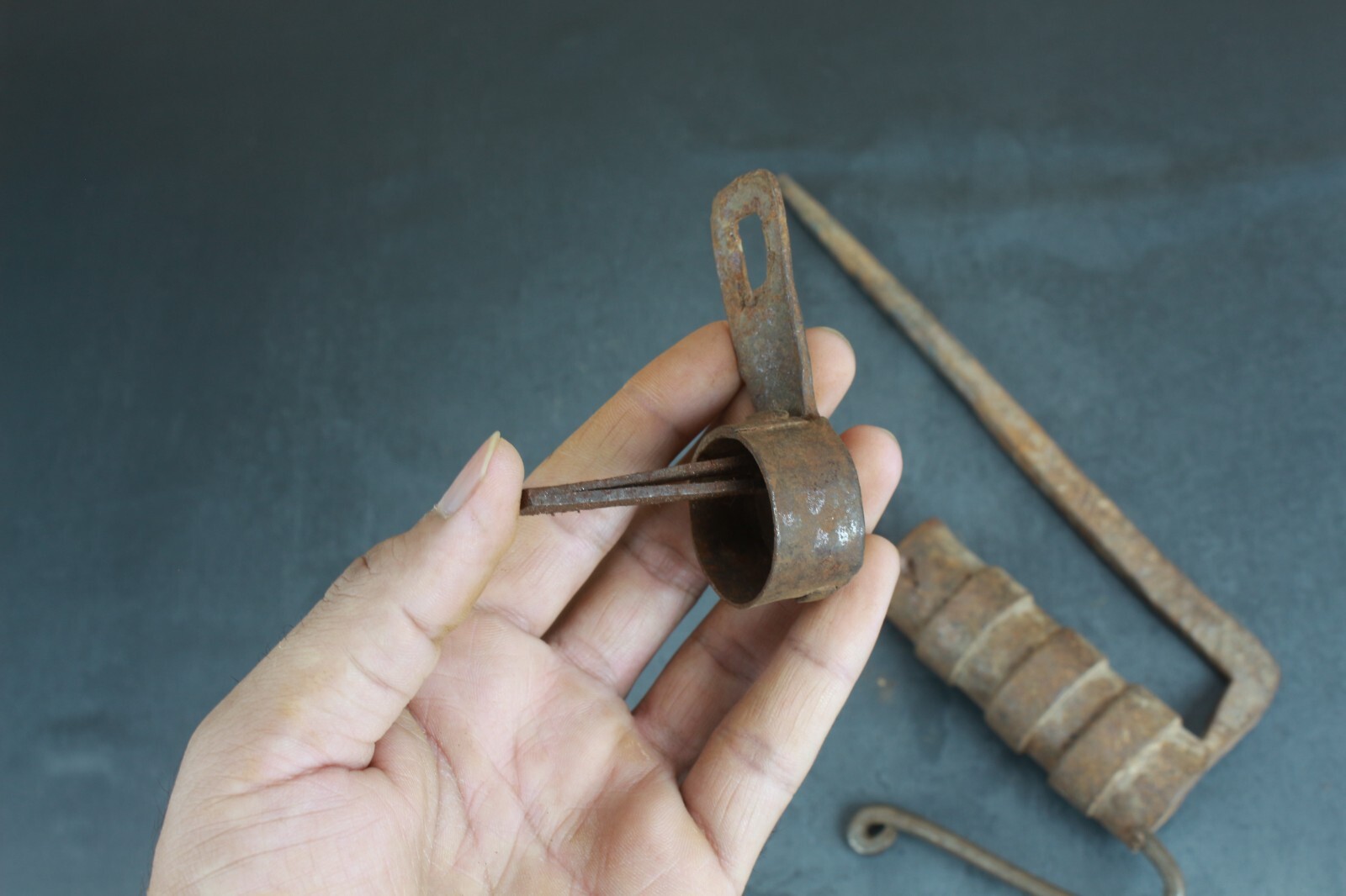 Vintage Rustic Iron Door Lock Handcrafted Indian Antique | Primitive ...