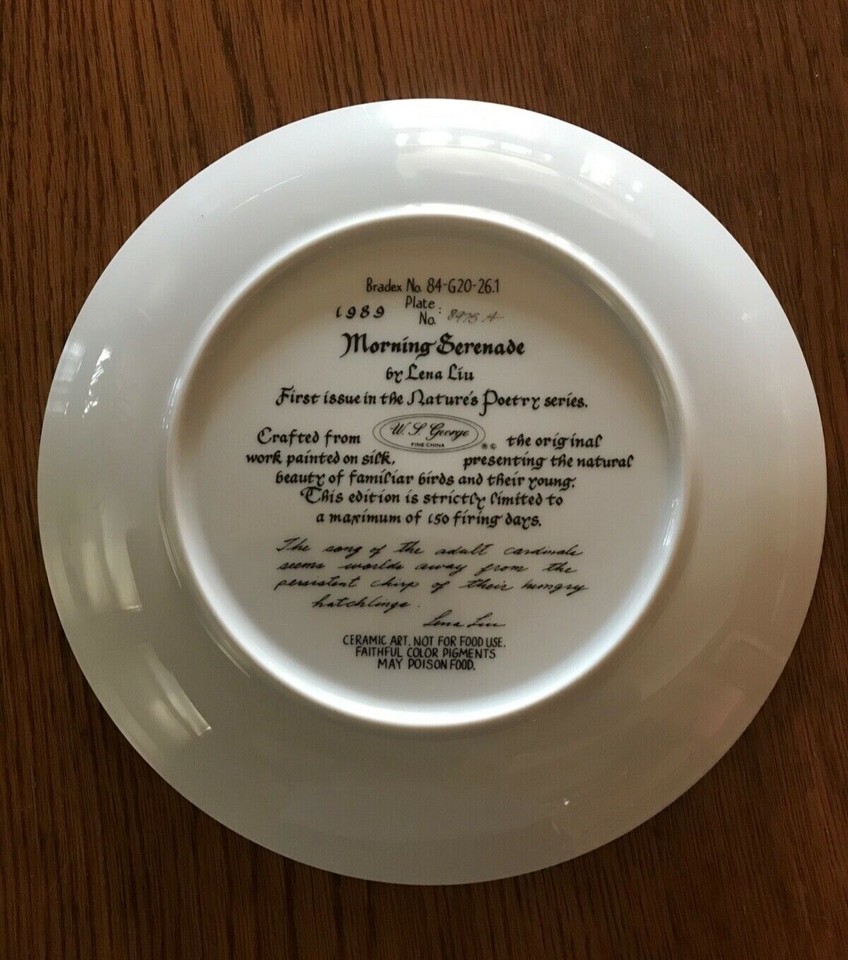 CARDINAL FAMILY~SERENADE NATURE'S POETRY Collector Plate by Lena Liu | eBay
