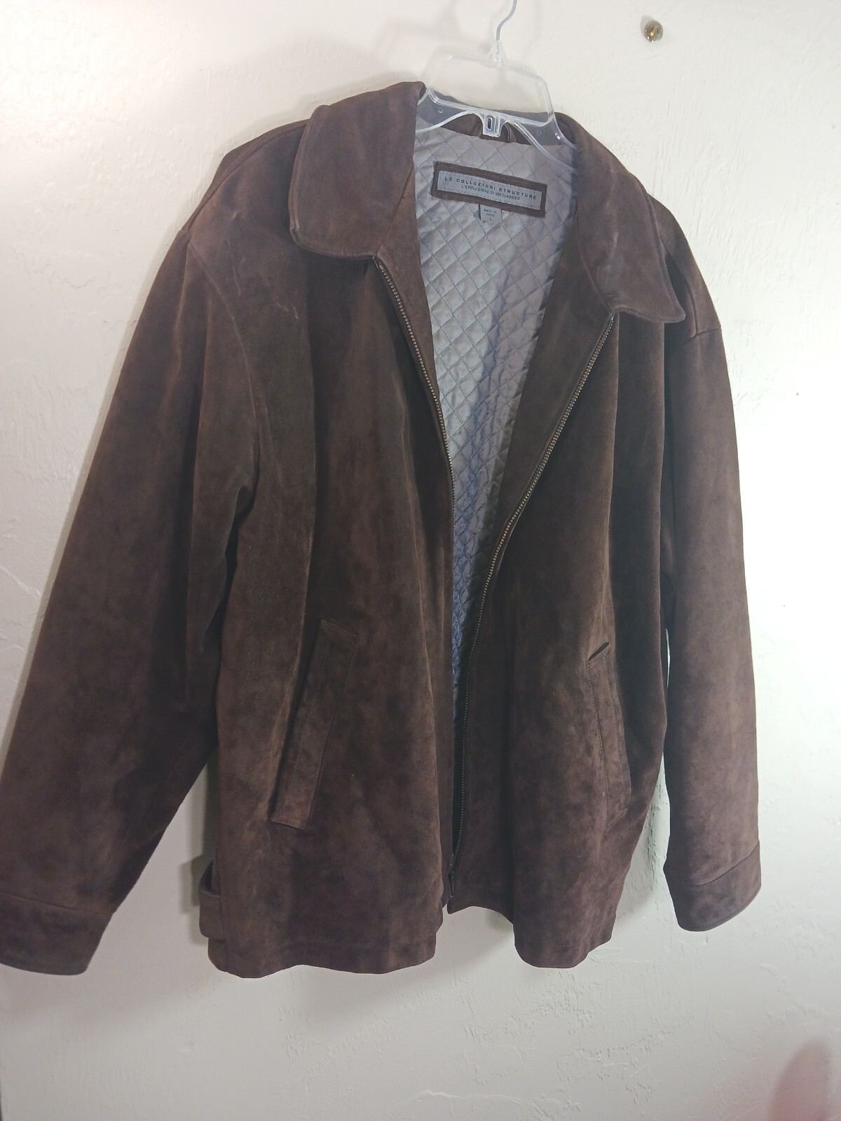 LE COLLEZIONI STRUCTURE MEN'S GENIUNE LEATHER THICK JACKET SIZE: LARGE ...