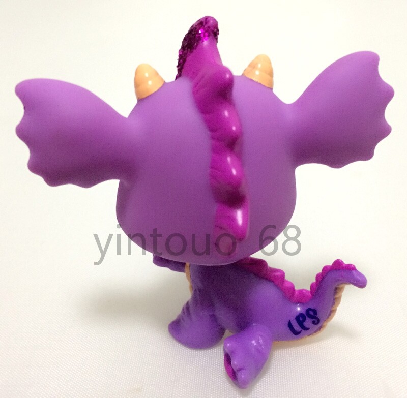#2660 LPS Pet Purple & Pink Sparkle Glitter Dragon with Green Eyes | eBay